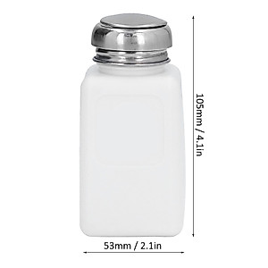 Solvent Dispenser, 200ml Push Down Alcohol Dispenser Pump Bottle Esd Anti Static Bottle With Stainless Steel Lid Liquid Pumping Empty For Alcohol Makeup Remover (White)