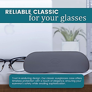 SpecNest Eye Glass Case - Thin and Slim Hard Shell Glasses Case for Eyeglasses - Stainless Steel Shell with Vegan Leather for a Modern Professional Look - Hard Glasses Case