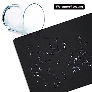 Cyanbone Small Mouse Pad 3 Pack, Mini Mouse Pads for Wireless Mouse and Laptop Computer, Portable Mousepad with Non-Slip Rubber Base & Waterproof Surface - Black -5.5 x 7 in