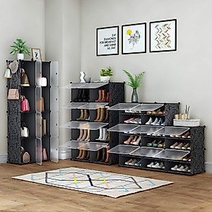 HOMIDEC Shoe Rack, 8 Tier Shoe Storage Cabinet 32 Pair Plastic Shoe Shelves Organizer for Closet Hallway Bedroom Entryway