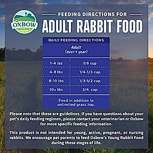 Oxbow Animal Health Organic Bounty Adult Rabbit Food - All Natural Rabbit Pellets - 3 lb.