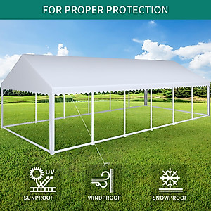 YITAHOME 20x40FT Party Tent Heavy Duty PVC Wedding Event Shelters White Upgraded Galvanized Ripple Canopy with Large Roof Removable Sidewalls & 4 Storage Bags 600D Oxford Commercial