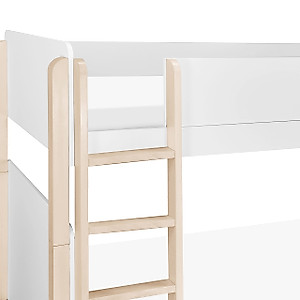 Babyletto Tiptoe Bunk Bed in White and Washed Natural