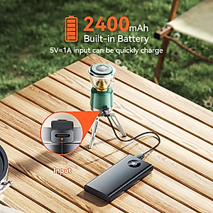 Camping Lantern, Aluminum Alloy Battery Powered Camping Lights, 5 Modes Battery Operated Lantern，Portable Flashlight for Power Outages, Emergency, Hurricane, Hiking