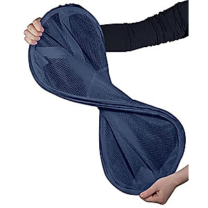 Handy Laundry Collapsible Mesh Foldable Hamper 14" x 14' x 24" Navy Blue