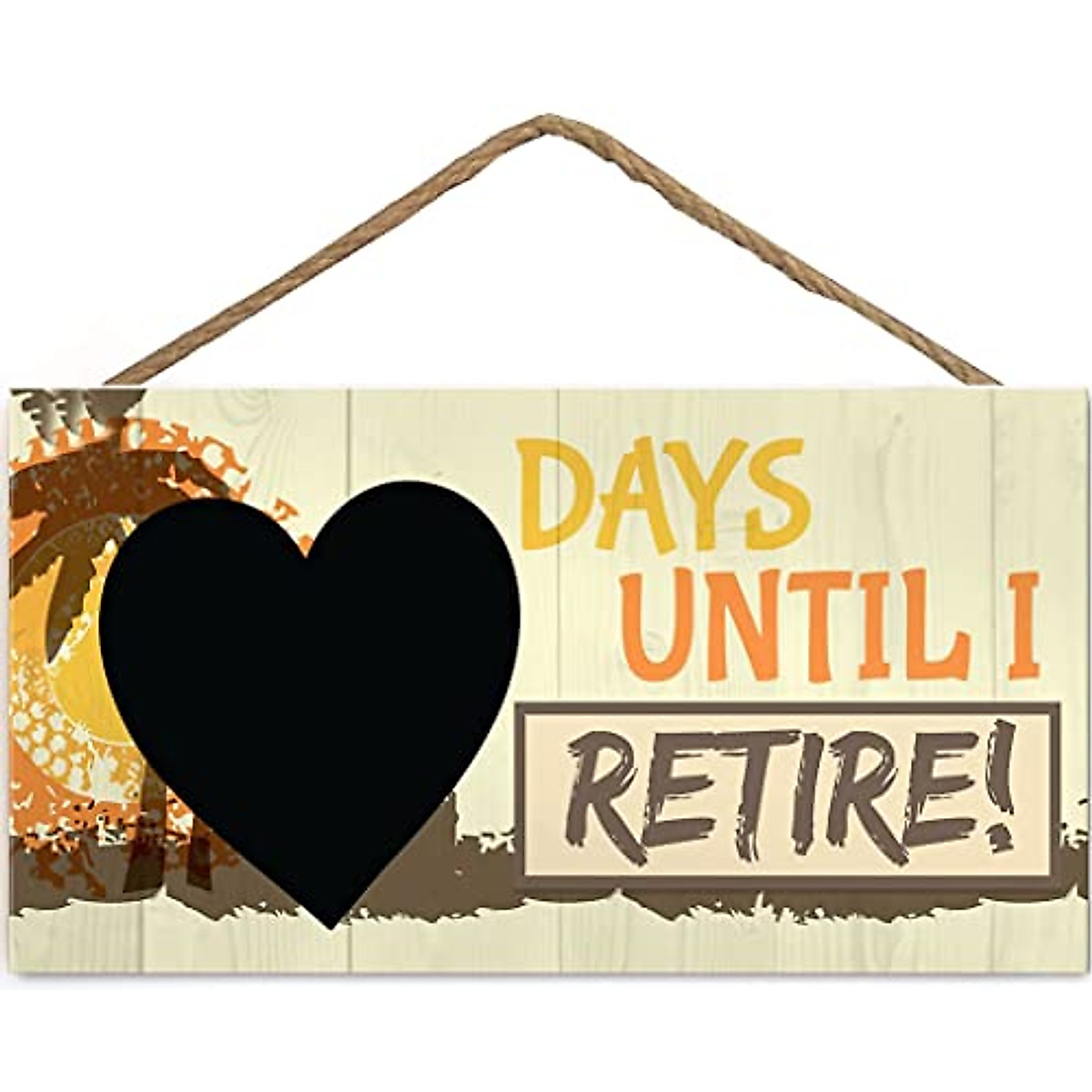 Days Until I Retire Chalkboard Countdown Hanging Plaque Funny Novelty Retirement Gift Wood Sign Grandma Grandad (US-G043)