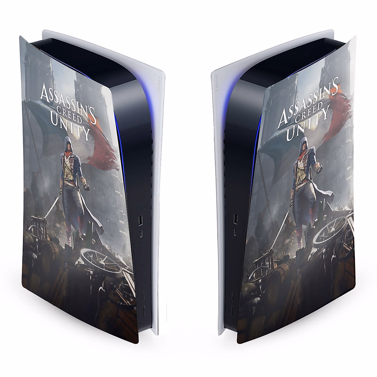 Head Case Designs Officially Licensed Assassin's Creed Arno Dorian French Flag Unity Key Art Vinyl Faceplate Sticker Gaming Skin Decal Compatible with Sony Playstation 5 PS5 Digital Edition Console