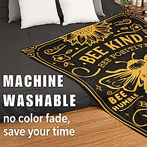 InnoBeta Bee Blanket, Bee Gifts for Women Men, Blanket with Bees and Sunflowers, Flannel Throw Blanket, Bee Themed Gifts for Bee Lovers, Bee Gift Idea for Birthday, Christmas, 50"x 65"