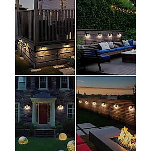 oditton LED Outdoor Solar Light, Solar Deck Light, Outdoor Solar Light, 2 Modes, Outdoor Solar Light, IP65 Waterproof, Solar Spotlight for Garden, Patio, Path, Fence, Stairs, Wall, 1 Pack