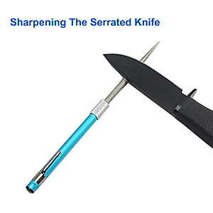Portable Knife Sharpener, 3 in 1 Pocket Knife Diamond Pen-shaped Sharpener Multifunctional Saw Hook Flat Edge Outdoor Kitchen Knife Sharpener Mini Sharpening Steel Rod Cutter Pen-File By discoGoods