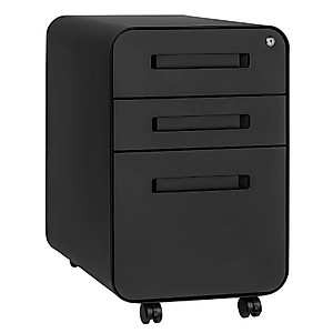 Laura Davidson Furniture Stockpile 3-Drawer File Cabinet, Commercial-Grade (Black)