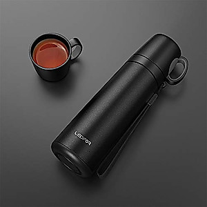Leidfor Coffee Travel Mug Vacuum Insulated Thermal Water Bottle Build-in Lid Cup Stainless Steel Leakproof 17Ounce Lion