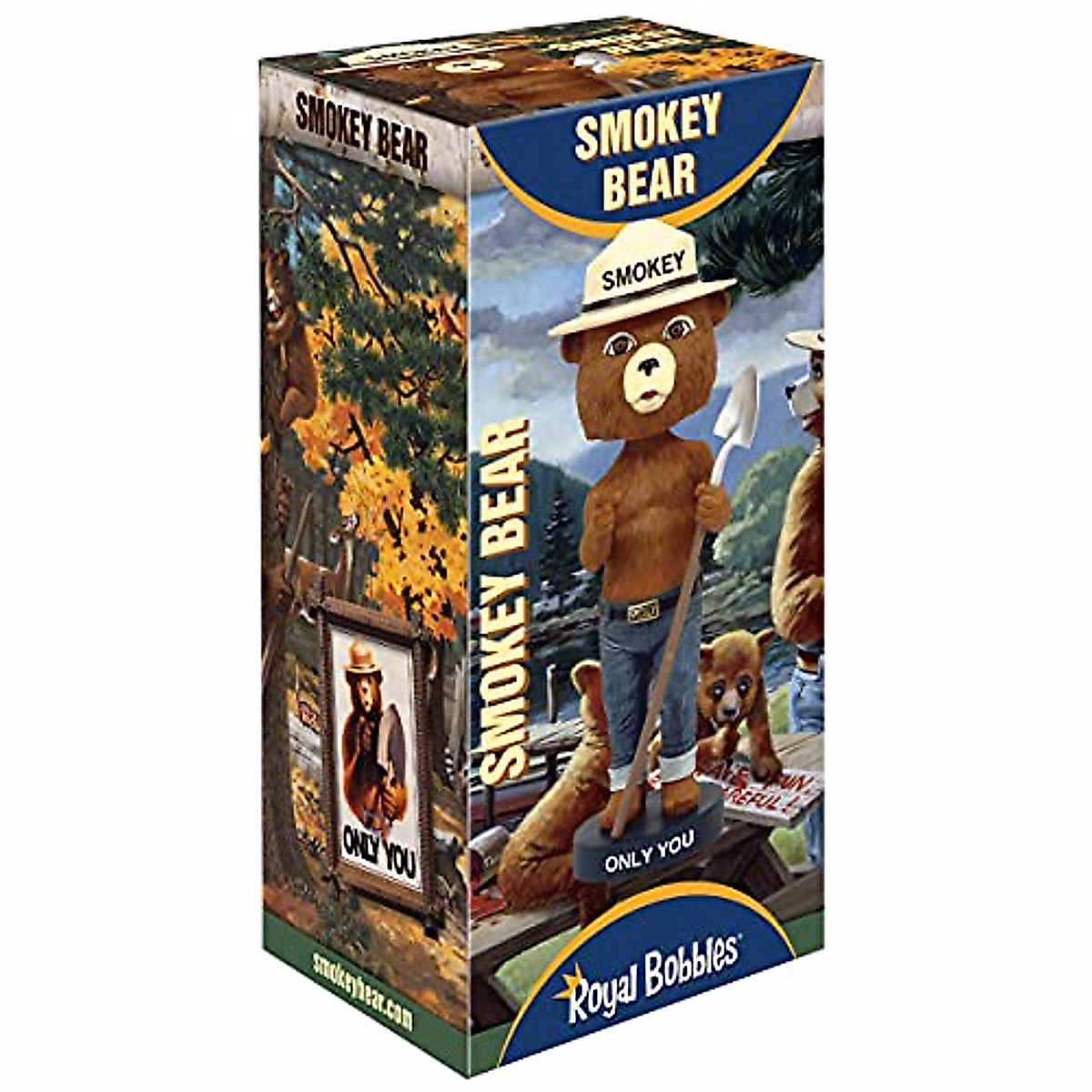 Royal Bobbles Smokey Bear Bobblehead, Premium Polyresin Lifelike Figure, Unique Serial Number, Exquisite Detail
