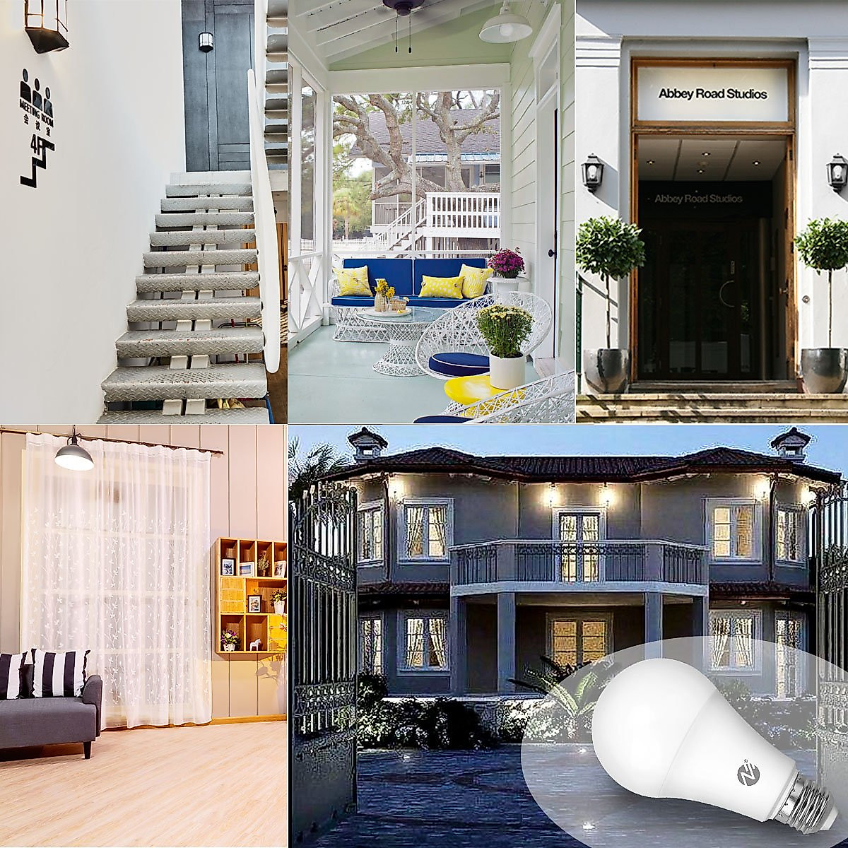 Z Motion Sensor Light Bulbs Dusk to Dawn LED Light Bulbs Radar Motion Detector Light 100 Watt Equivalent E26 Base A19 Indoor Outdoor Lighting Lamp 10W Daylight White 6500K 2 Pack