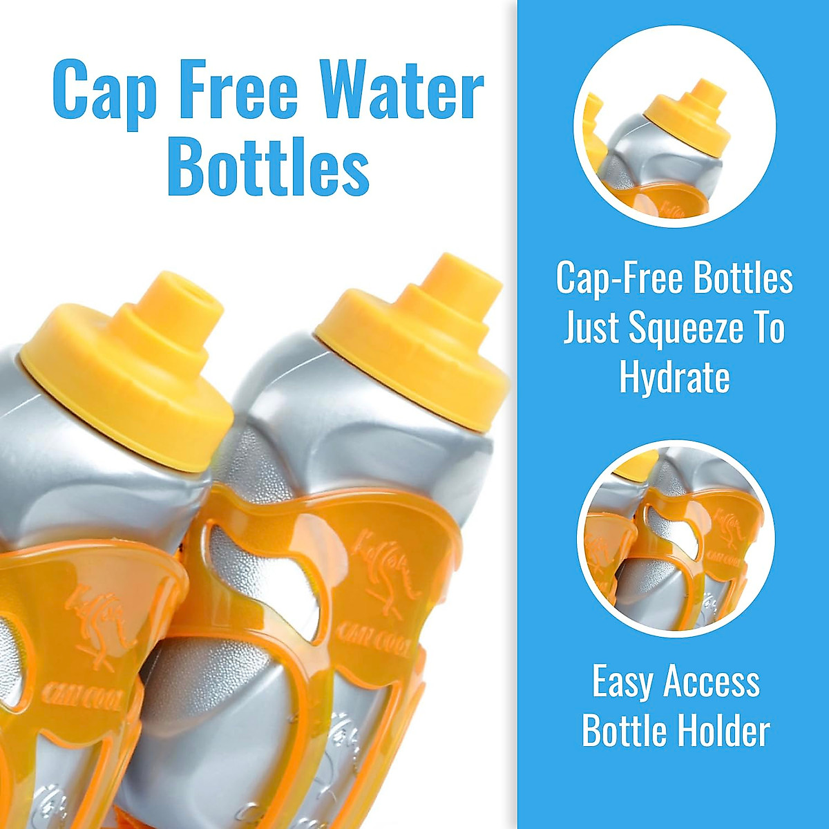 247 Viz Running Hydration Belt - Running Fanny Pack with Water Bottle Holder-Adjustable Running Belt with Water Bottle Holder And Pouch - Water Bottles and Runners Reflective Gear for High Visibility