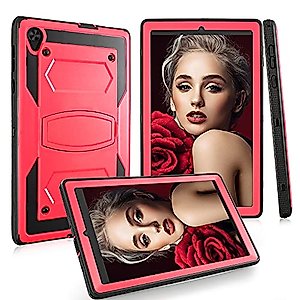 Mignova for Alcatel Joy Tab 2 8 inch 2020 Case Model 9032Z for Alcatel Joy Tab 2 Case for TCL Tab Model 9048S Tablet Case Built in Kickstand Shockproof Hard Back Protective Shell Case (Red)