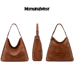 Montana West Large Hobo Bag for Women Large Shoulder Purses and Handbags Tote Purse MWW37-G918 BR