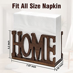 Honiway Napkin Holder for Table Large Rustic Wood Napkin Holders for Paper Napkins Farmhouse Napkin Dispenser for Dining Room Cocktail Kitchen Table Countertop Decor Walnut