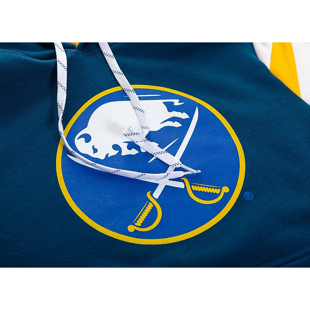 Calhoun NHL Surf & Skate Mens Varsity Retro Style Pullover Hoodie – The Coastal Collection (Medium, Buffalo Sabres)