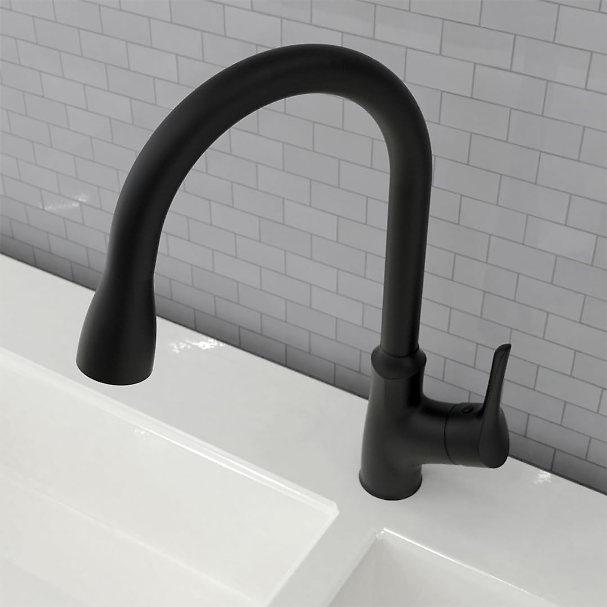 Belanger FUS78CMB Single Handle Pull-Down Kitchen Faucet, Matte Black