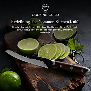 The Cooking Guild Dynasty Series Professional Paring Knife - 5" Japanese High Carbon Stainless Steel Fruit Knife Set - Rust-resistand & Razor-Sharp Pairing Knives Designed to Last a Lifetime