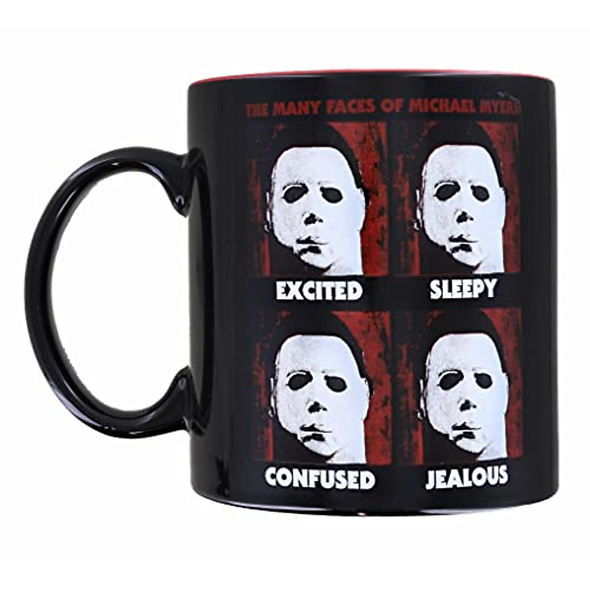 Silver Buffalo Halloween Many Faces of Michael Myers Ceramic Mug | Large Coffee Cup For Espresso, Tea | Holds 20 Ounces
