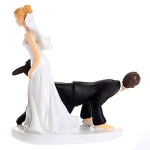 Riverbyland Bride Drag Groom Figurine Wedding Cake Topper