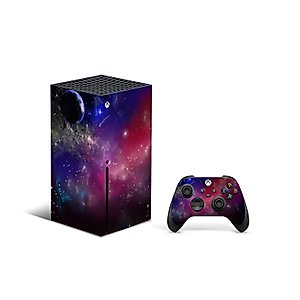 ZOOMHITSKINS Compatible with X1 Series X, Planets Universe Space Sky Cosmos Blue Purple Sky, Durable, Bubble-Free, Made in USA