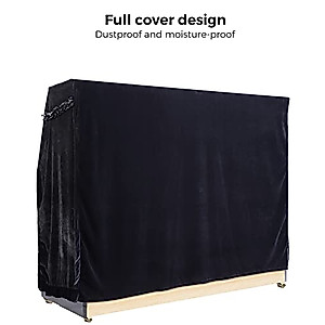 YNester Upright Piano Cover Dust Cover Piano Full Cover Velvet Piano Cover Dustproof Moistureproof Piano Cover Fits Standard Size Piano Cover (BLACK)