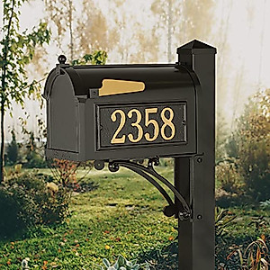 Whitehall 16308 Aluminum Superior Mailbox Package in Black
