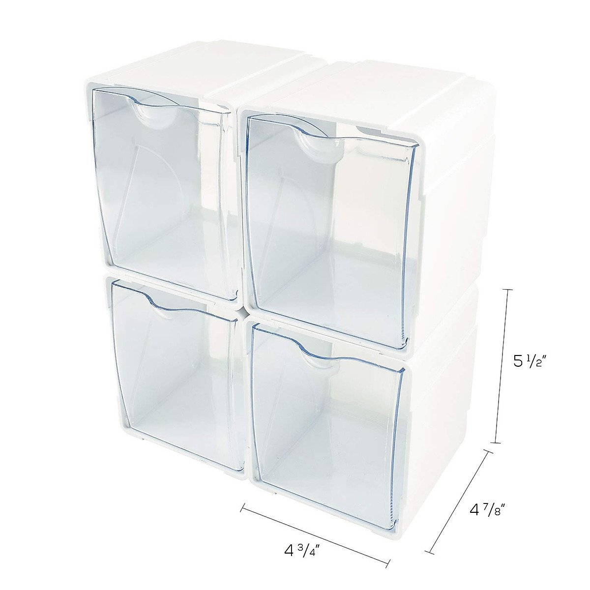 DEF421103 - Tilt Bin Interlocking 4-Bin Organizer