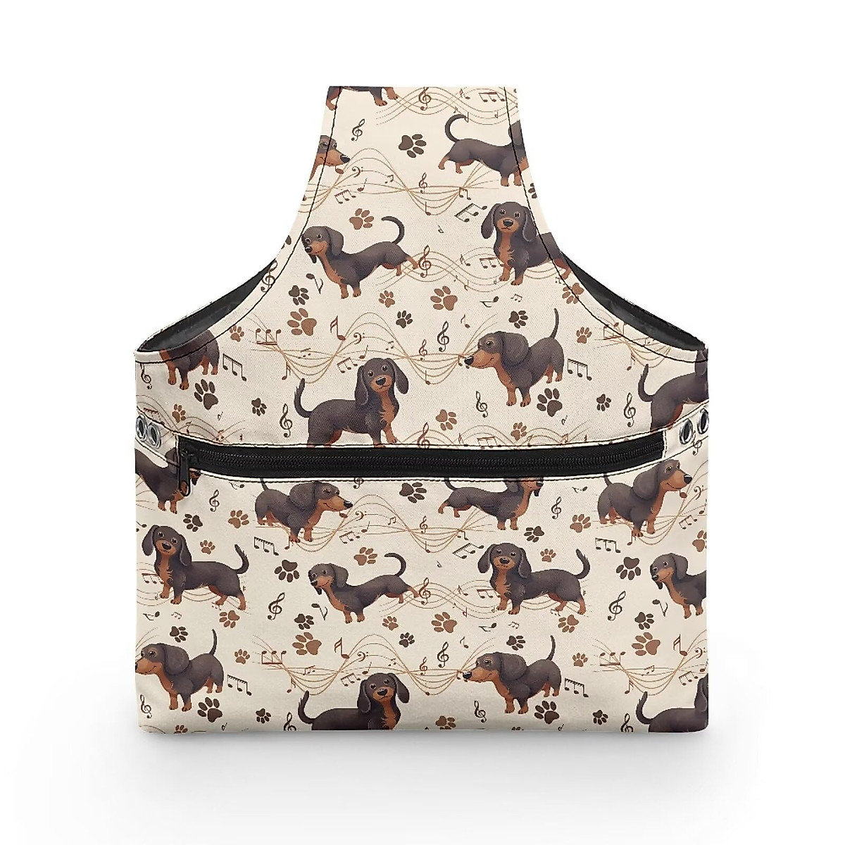 doginthehole Cute Dachshund Yarn Bag Knitting Bag Storage for Crocheting Accessories, Kawaii Dog Knitting Bag Crochet Hook Case Organizer Crochet Bag Kit for Beginners, Large Size