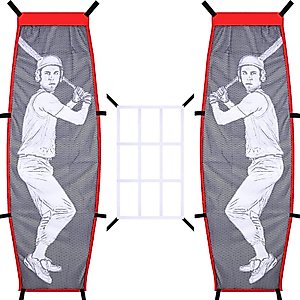 VAIPI Baseball Pitching Net Softball Pitching Trainer with 2 Dummy Batter Batting Net and Pitching Zone Hitting Aid Training Equipment for Practice Improved Hitting and Pitching Accuracy Training