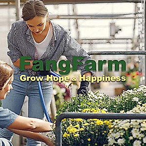 FangFarm ½" Outdoor Garden Hose with Shut-off Valve for Lawns, Flexible Water Hose, Durable and Leakproof, Solid Brass GHT Connector (5FT, Blue)