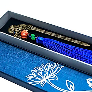 YJMZ Metal Bookmark, Unique Bookmark.with Phoenix Totem and Tassel Pendant, Symbolizing Auspiciousness, Suitable As a Creative Gift for Family and Book Friends