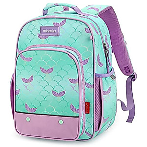 mibasies Girls Backpack for Elementary School, Backpack for Girls 5-8, Large Capacity Kids Backpacks for Girls(Mermaid)