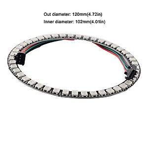 DIYmall 45 RGB LED Rings 45 X WS2812B 5050 Full Color with Integrated Drivers 45 Bits forArduino Raspberry Pi ESP8266 Nodemcu DC5V