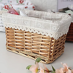 Rectangular Wicker Storage basket&bins container, Organizer Box, Kingwillow Art & Craft (Small)