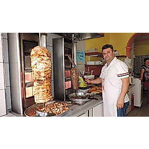 COMMERCIAL industrial Grade FULL PROFESSIONAL SET Meat Capacity 50 kg / 110 lbs. NATURAL GAS 4 BURNER Rotating Spinning Grills Vertical Broiler Shawarma Gyro Doner Kebab Tacos Al Pastor Trompo Machine