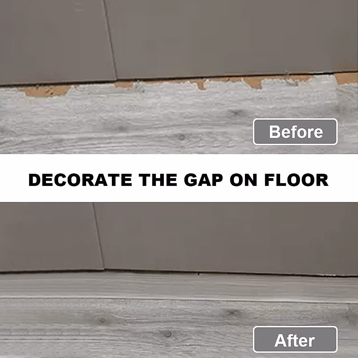 Floor Transition Strip Floor Cover Strips Self Adhesive Flooring Transitions Laminate Floor Strip 2" Wide Vinyl Floor Flat Divider Strip Elegant Wood Grain Design (Grey, 5cm, 10Ft)