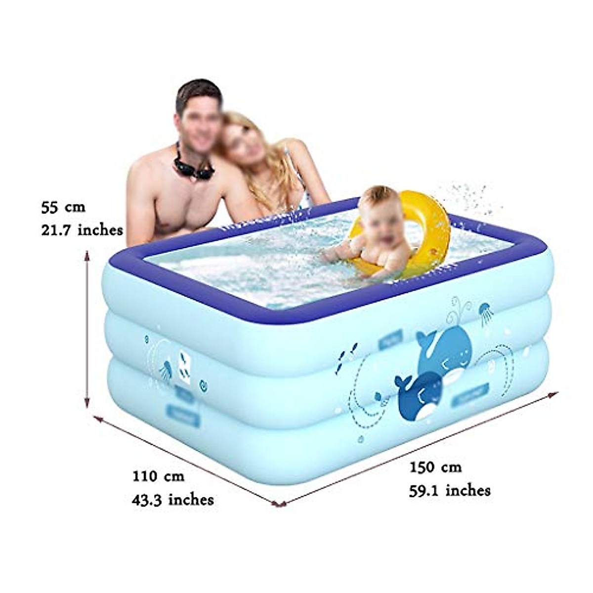 Priority Culture Inflatable Swimming Pool Family Lounge Pool,Creative Cartoon Children's Entertainment Paddling Pool, Garden Thickened Three-Layer Inflatable Swimming Pool, Summer Water Party