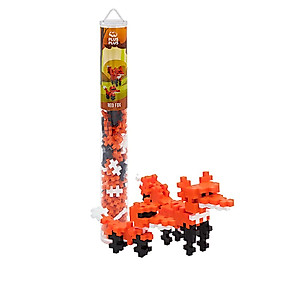 PLUS PLUS – Mini Maker Tube – Red Fox – 70 Piece, Construction Building Stem Toy, Interlocking Mini Puzzle Blocks for Kids