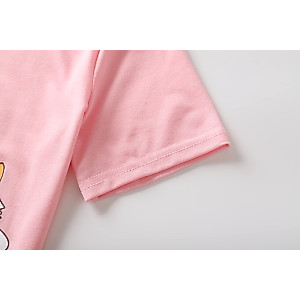 Vopmocld Big Girls Summer Short Sleeve Pajama Sets Cute Corgi Patterns Sleepwear Nighty 100% Cotton, Corgi, 12 Years