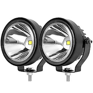 SUFEMOTEC Led Pod Light 4x4 Offroad Driving 2PCS 4 Inch 60W Super Bright Waterproof Work Auxiliary Bumper Lights Fit For 12V 24V Car Truck ATV Boat Motorcycle Round Fog