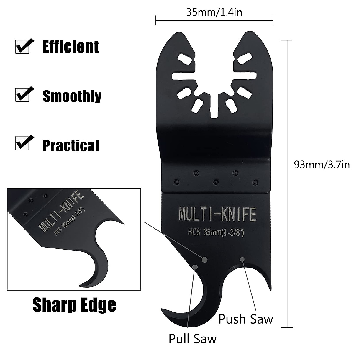 3PCS Oscillating Saw Blades, Wood Metal Multitool Quick Release Blades for Cutting PVC Carpet and Cardboard, Fit Dewalt Rockwell Milwaukee Makita Dremel Bosch Ridgid Craftsman, Black
