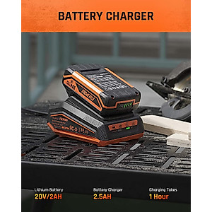 4-1/2 inch Cordless Circular Saw, 20V Mini Circular Saw Cordless 5500 RPM & 2.0Ah battery & Fast Charger, 3 Blades (24 TCT/80 HCS/60 DIAMOND) for Wood, Soft Metal and Tile - MC8 Pro