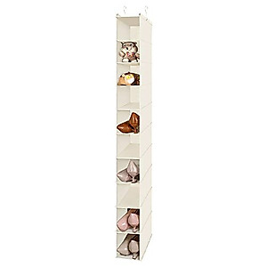 MAX Houser 10-Shelf Hanging Shoe Shelf Organizer, Hanging Shoe Storage for Closet (Beige)