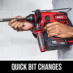 Skil PWRCore 20 Brushless 20V 7/8" Rotary Hammer Kit, Includes 5.0Ah Battery, PWRJump Charger and PWRAssit USB Adapter - RH1704-1A