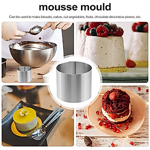 Yardwe 12pcs Mousse Cake Mold Round Mousse Ring Stainless Steel Cake Mousse Ring for Desserts Pastry Eggs 6 * 6 * 5CM