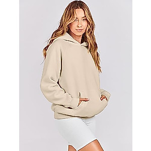 ANRABESS Hoodies for Women Fleece Oversized Sweatshirt Long Sleeve Casual Loose Fit Basic Athletic Workout Pullover Sweatshirts Fall Outfits Clothes Preppy Clothing 1025xingse-M Apricot